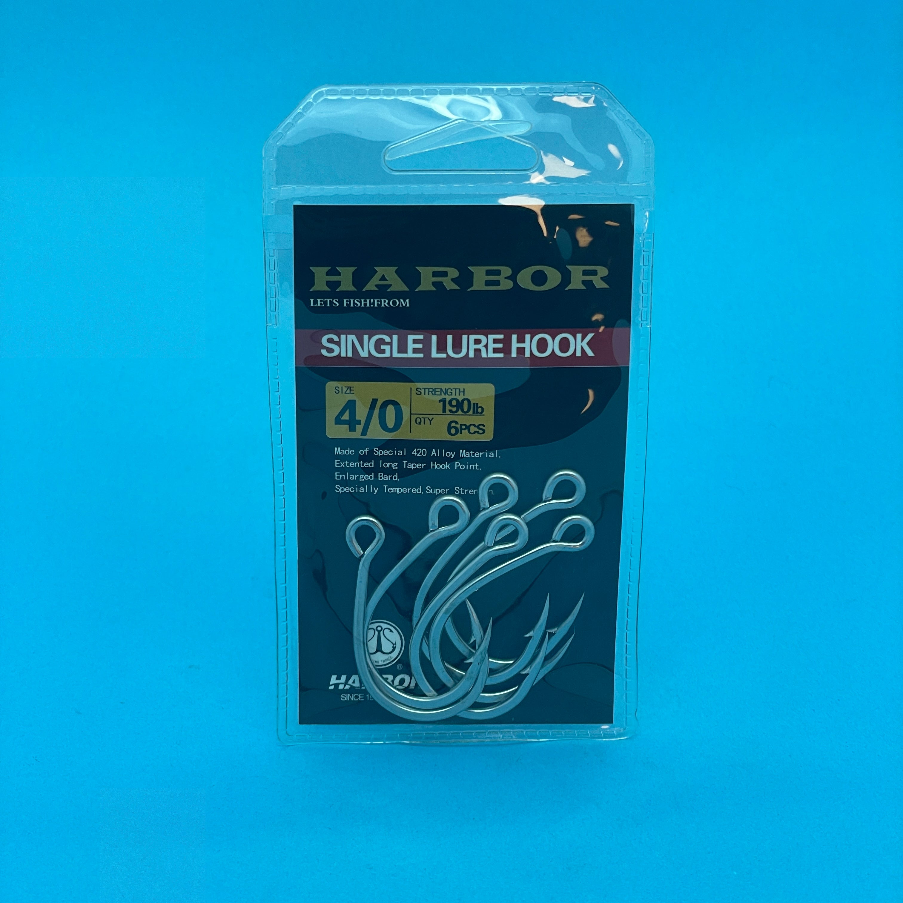 Harbor Single Inline Hooks Size 4/0 x 6 – Rockstar Tackle